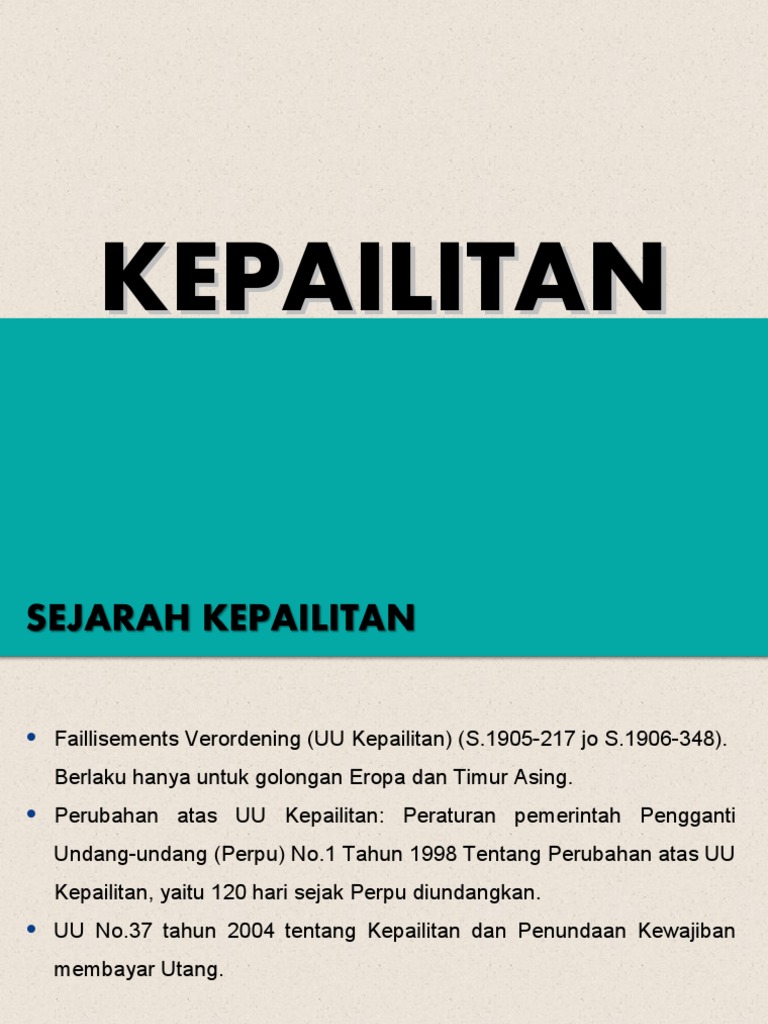 Hukum Kepailitan | PDF