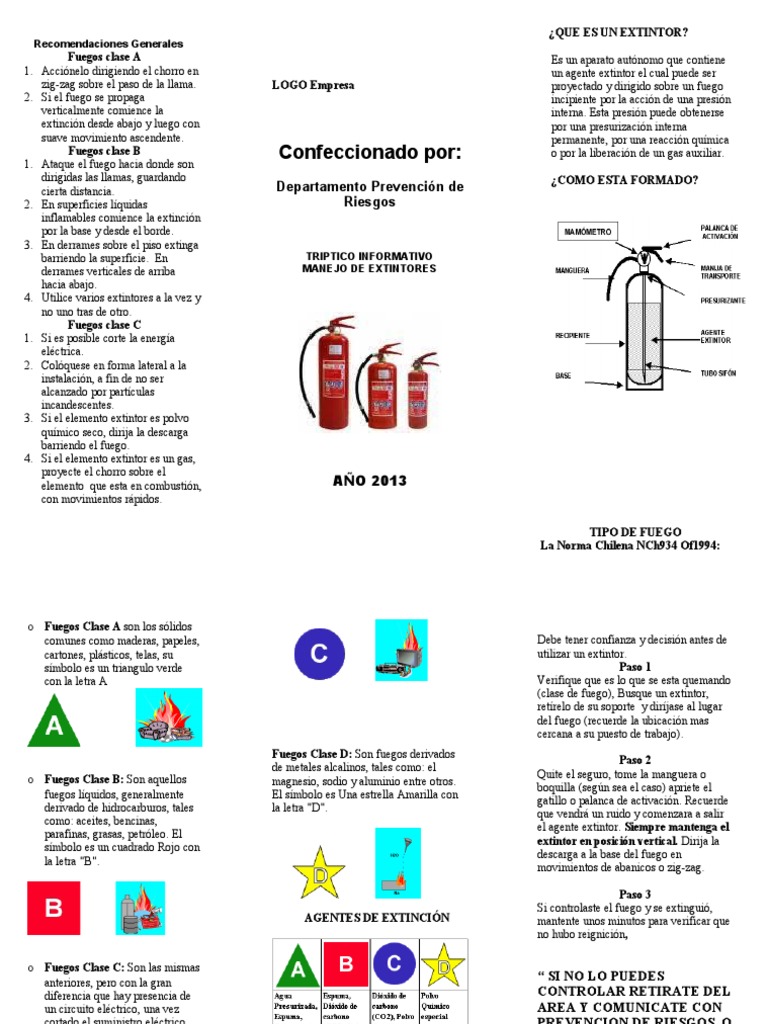 Triptico Extintores | PDF | Incendios | Materiales