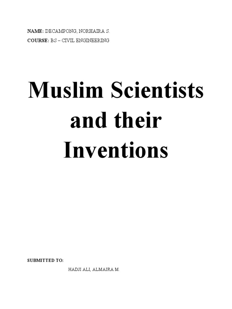 Muslim Scientists and Their Inventions | PDF | Omar Khayyam