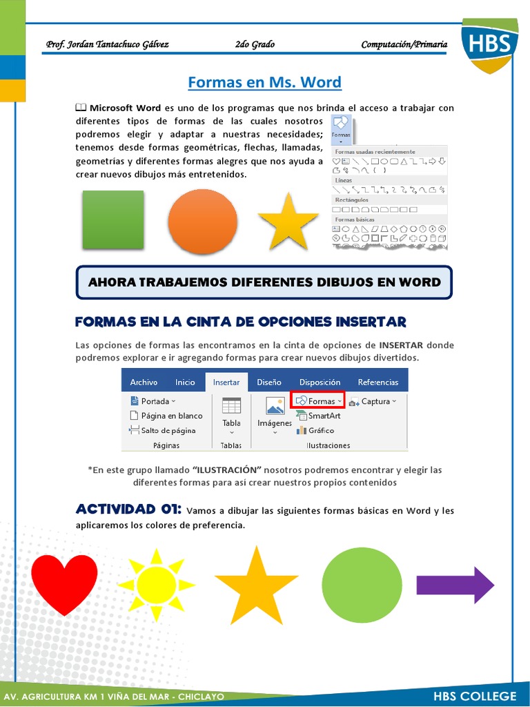 Ficha 03 - Formas en Word | PDF