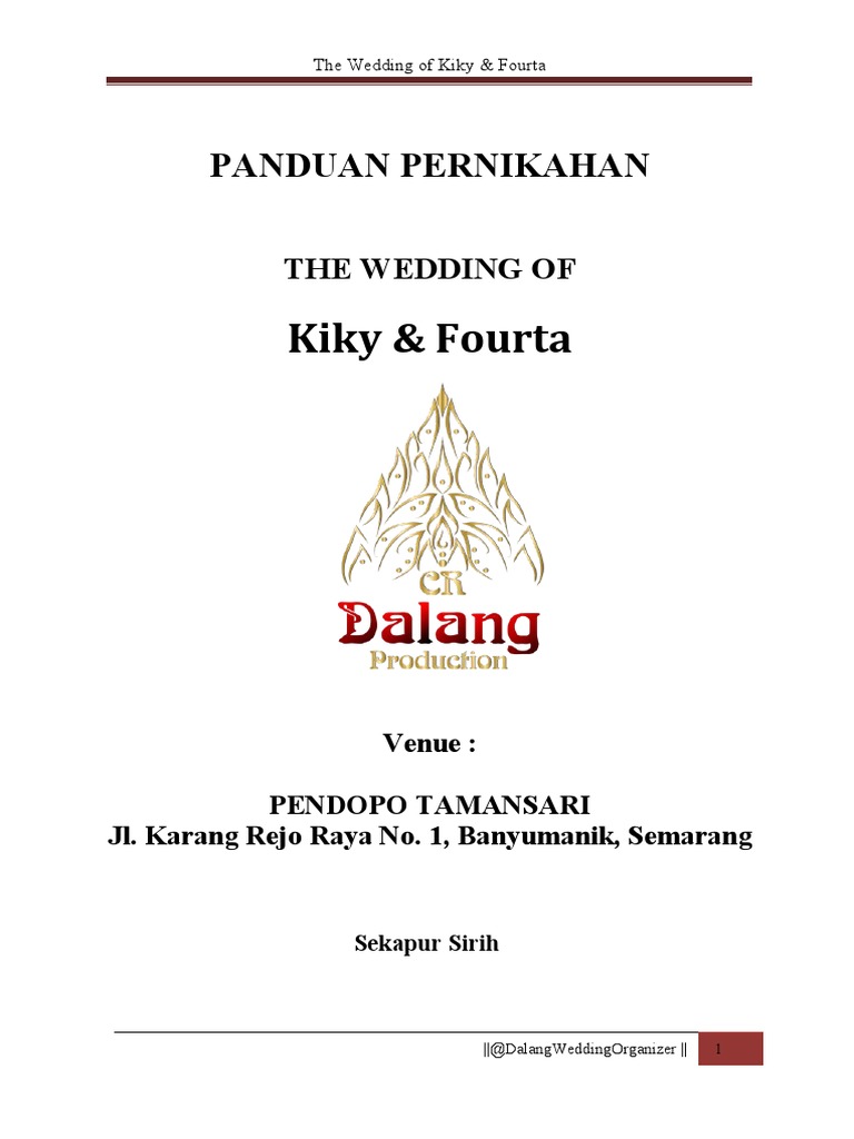 Buku Panduan Pernikahan - Kiky & Fourta | PDF