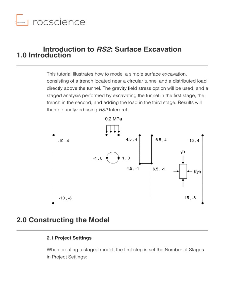 RS2 Surface Excavation Model | PDF | Strength Of Materials | Stress (Mechanics)