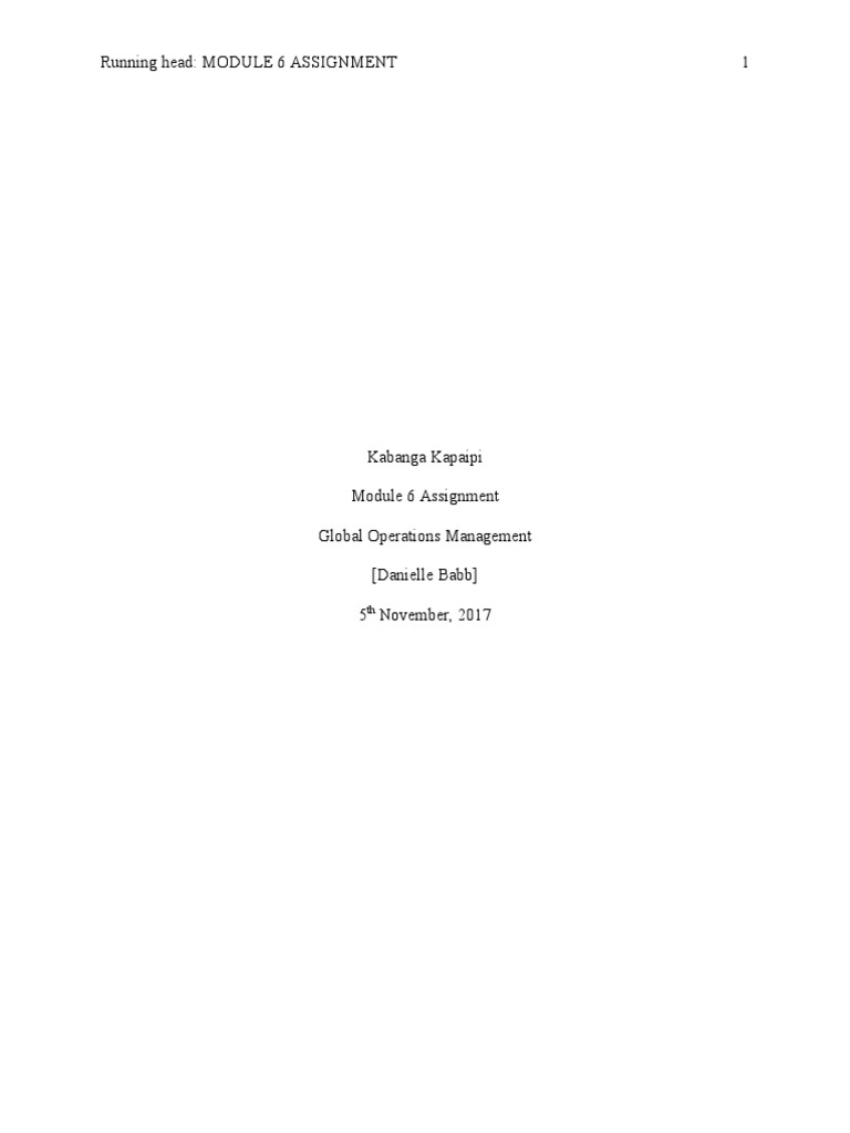 Module 6 Assignment Pdf Supply Chain Outsourcing