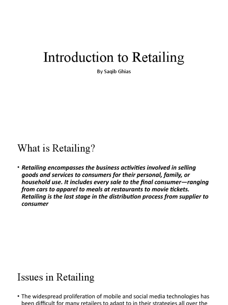 Introduction To Retailing | PDF