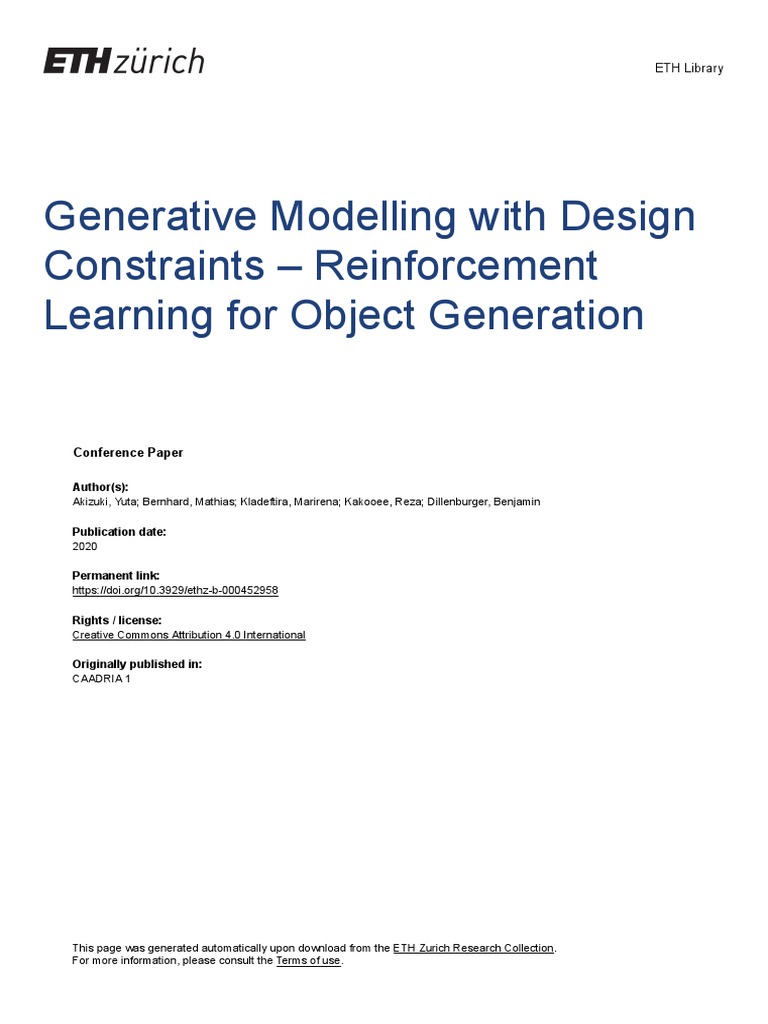 Generative Modelling With Design Constraints - Reinforcement Learning For Object Generation ...