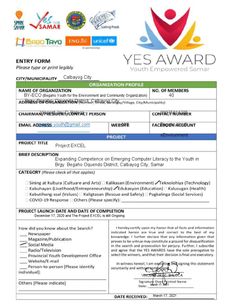 By-Eco Entry Form | PDF