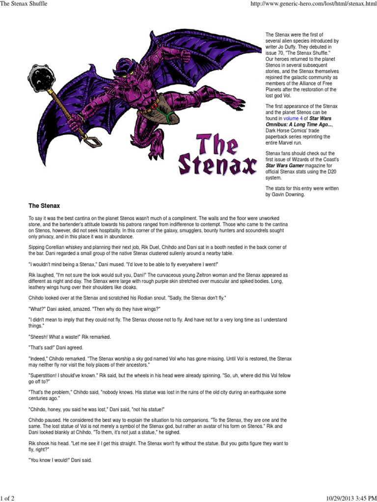 The Stenax: Omnibus: A Long Time Ago... | PDF