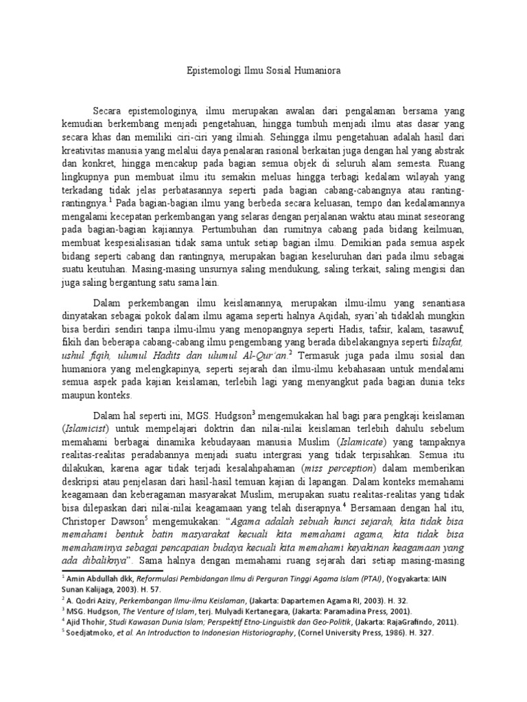 Epistemologi Ilmu Sosial Humaniora | PDF | Sejarah