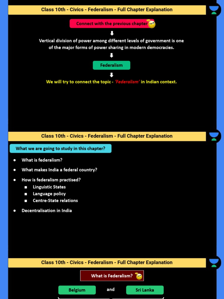 Class 10th - Civics - Federalism - Full Chapter Explanation Connect ...