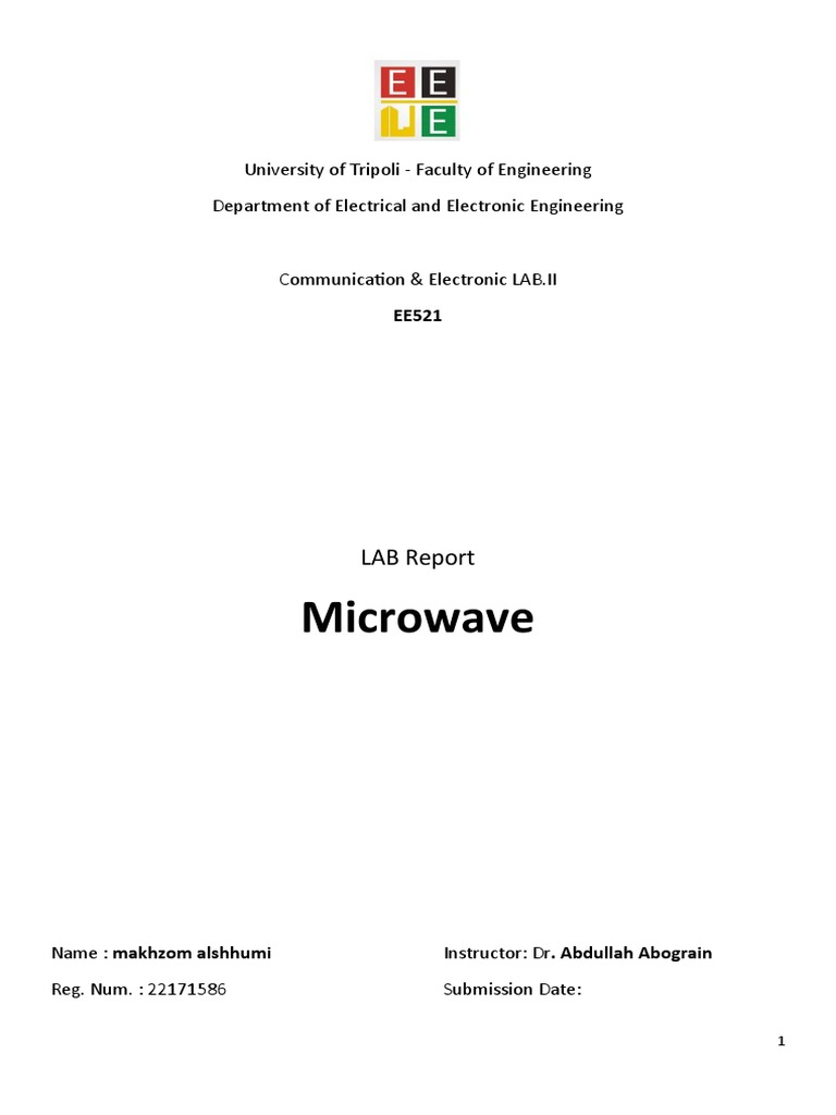 Microwave: LAB Report | PDF | Microwave | Electronics