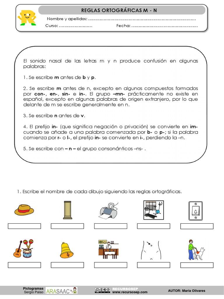 Reglas Ortográficas M N | PDF | Lingüística