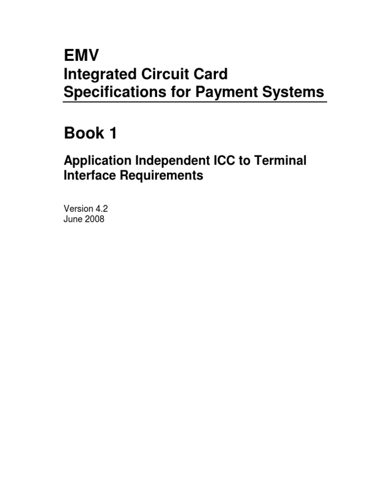 EMV v4.2 Book 1 ICC To Terminal Interface CR05 | PDF | Emv | Personal ...