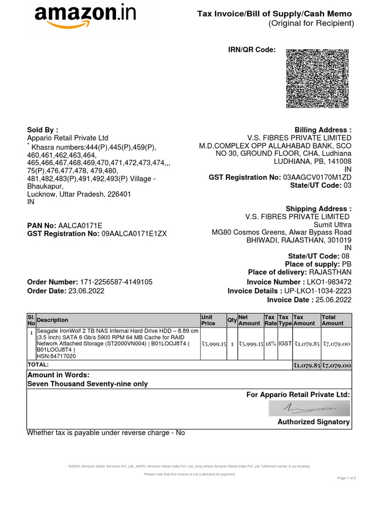 Invoice 2nd Hard Drive | PDF | Invoice | Hard Disk Drive