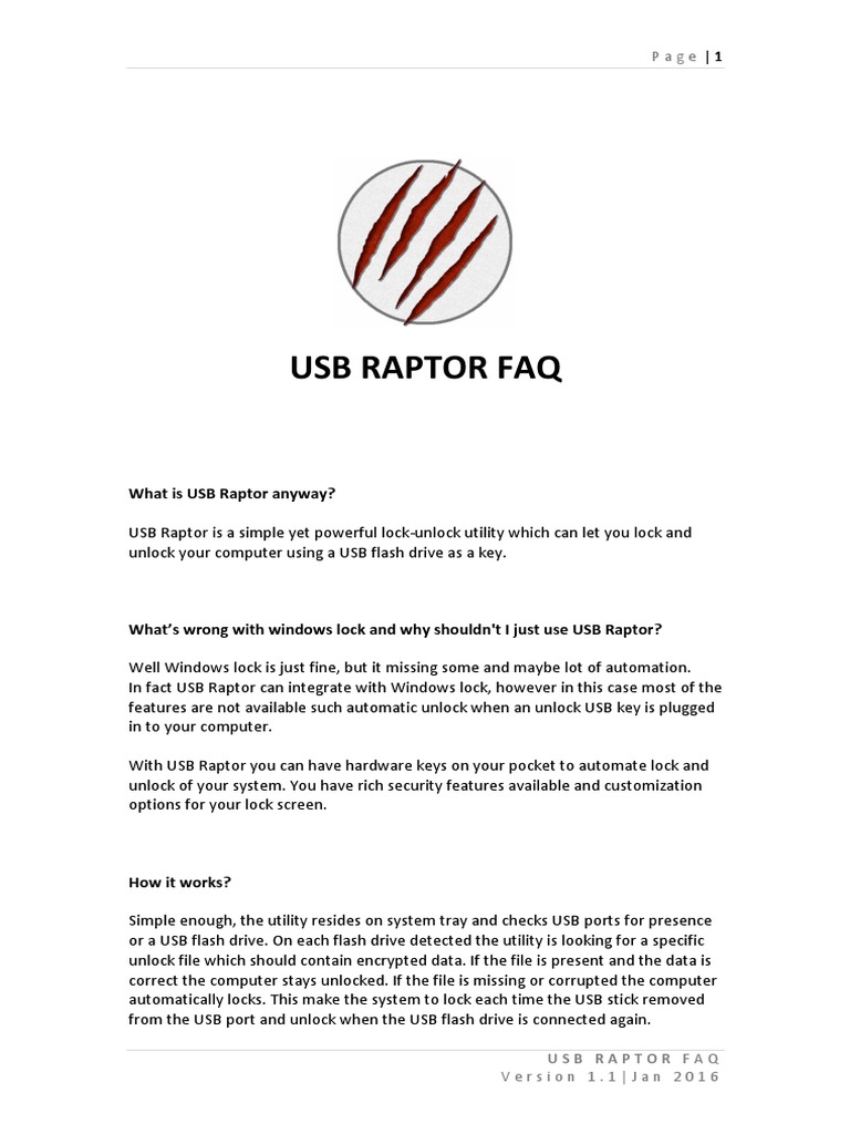 USB Raptor FAQ | PDF | Usb Flash Drive | Computer Science