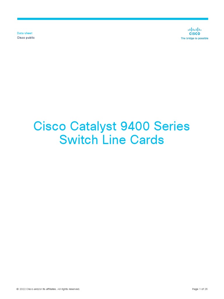 Cisco® Catalyst® 9400 Series | PDF | Ethernet | Network Switch