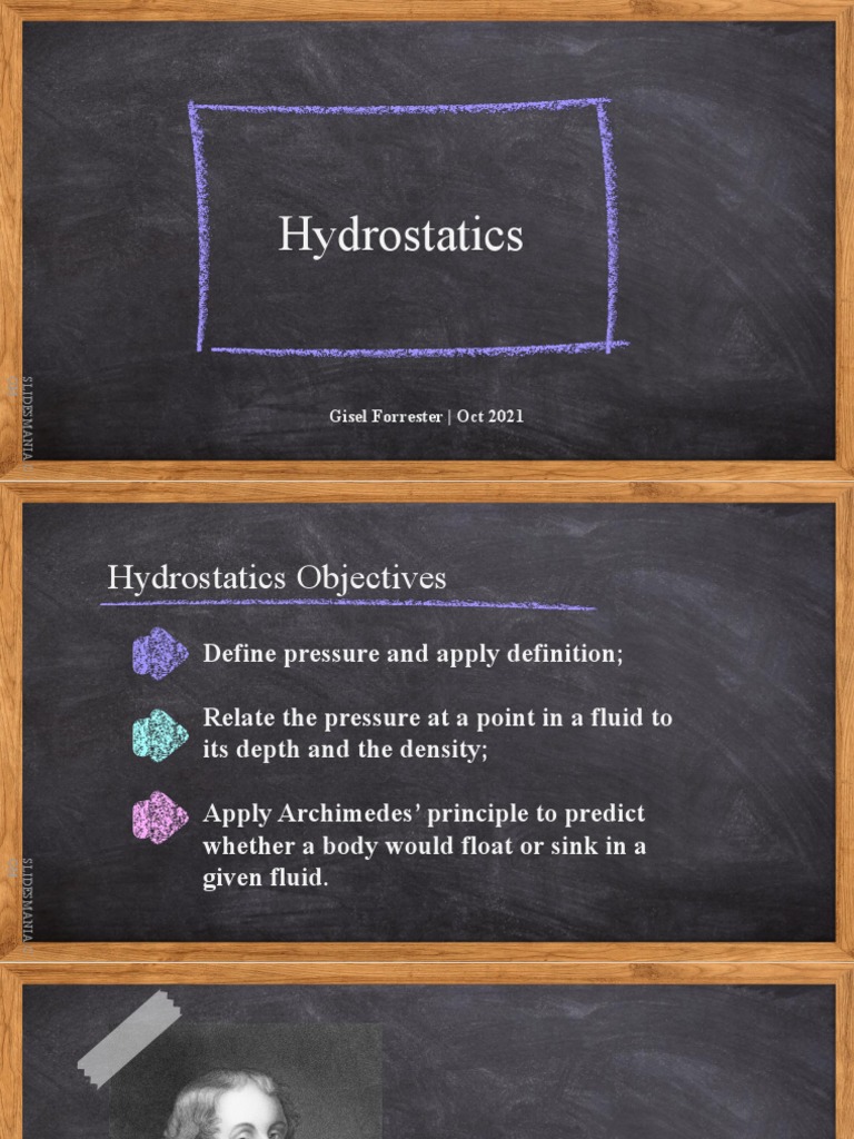 Hydrostatics for Physics Students | PDF | Buoyancy | Pressure