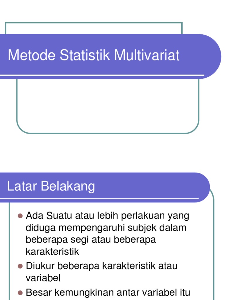 Metode Statistik Multivariat | PDF