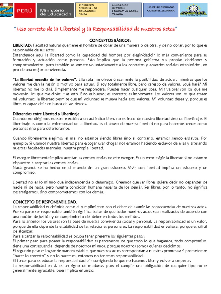 Libertad y Responsabilidad | PDF | Libertad | Moralidad