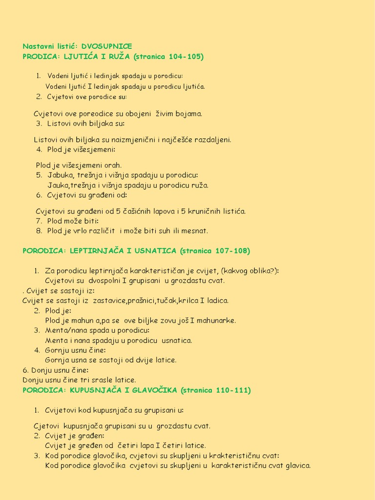 DVOSUPNICE-nastavni Listić | PDF
