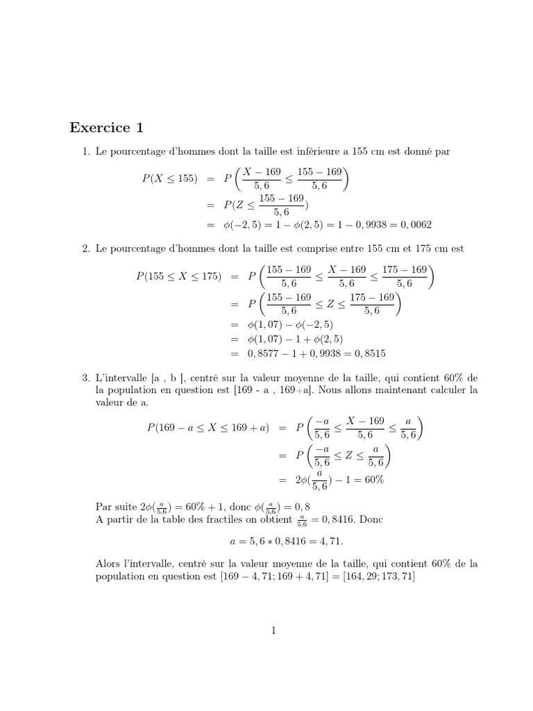 Solution STAT INF | PDF | Statistiques | Mathématiques