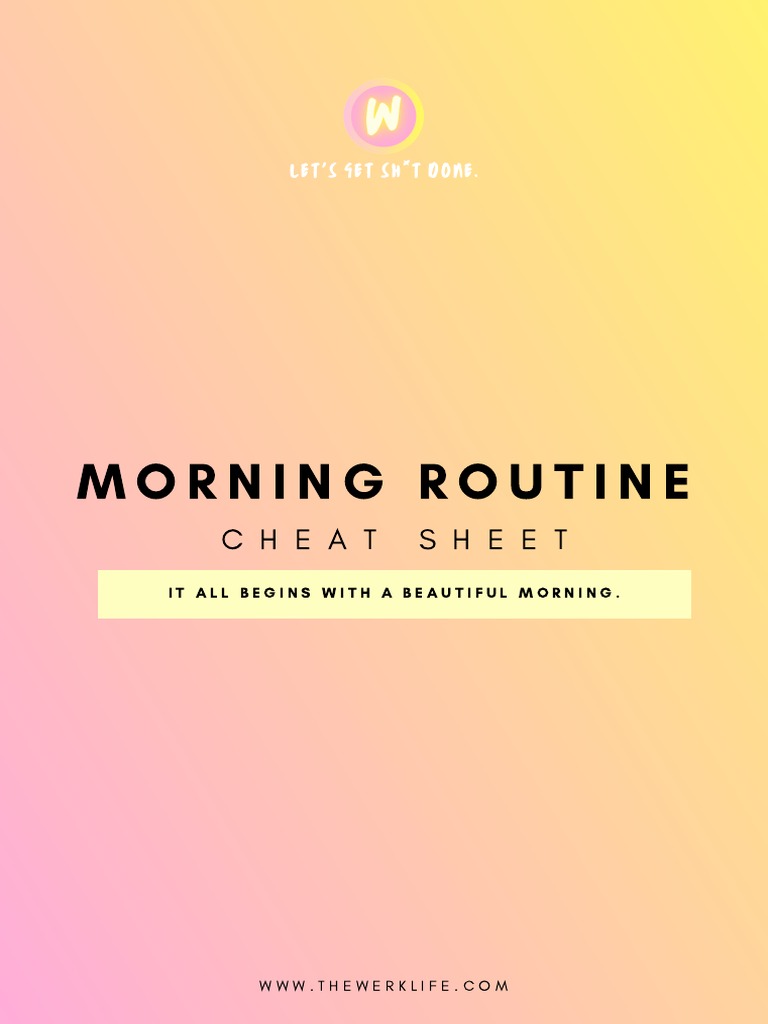 Morning Routine: Cheat Sheet | PDF | Communication
