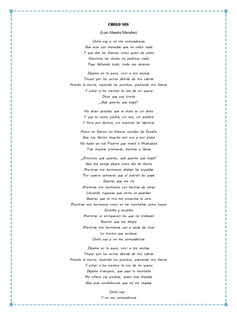 Cholo Soy | PDF