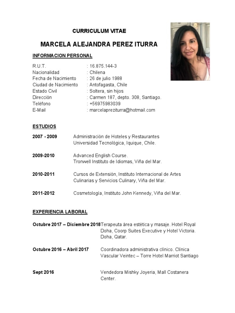 CV Marcela Perez | PDF | Microsoft Windows | Software relacionado con Windows Text