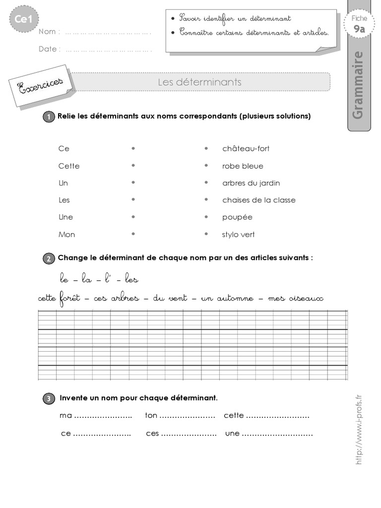 Ce1 Exercices Determinants | PDF