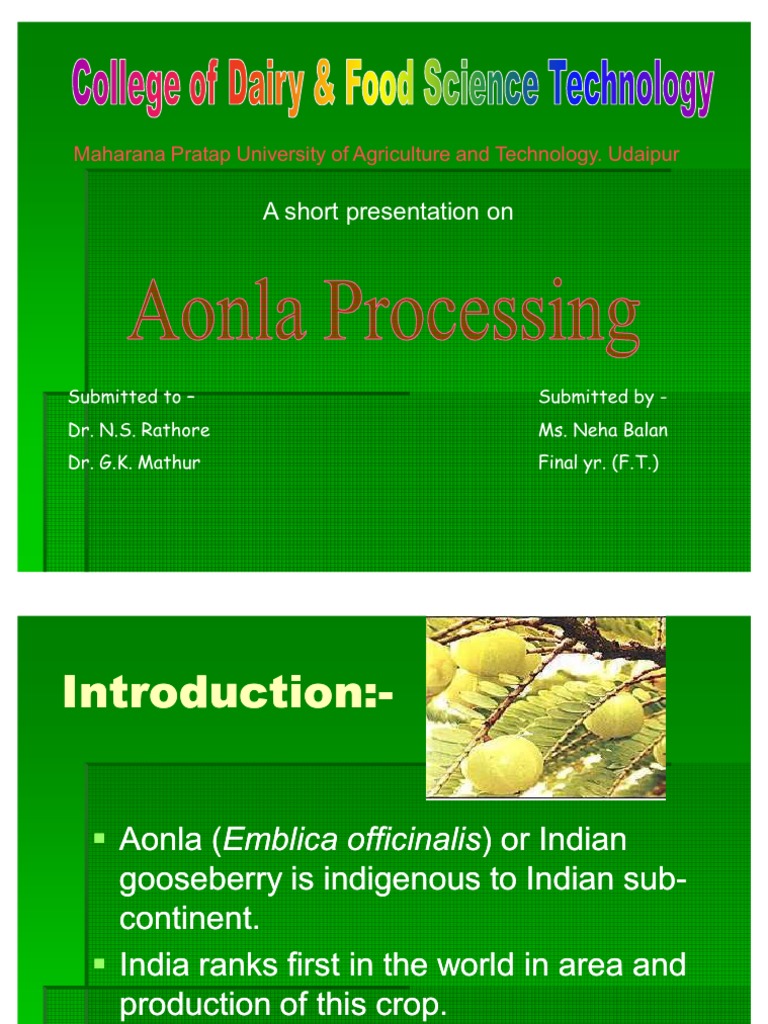 Aonla Production Technology Overview | PDF