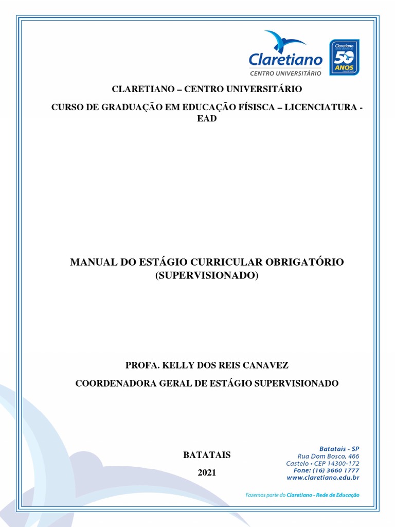 Caderno De Estagio Pdf Pedagogia Ensino Superior