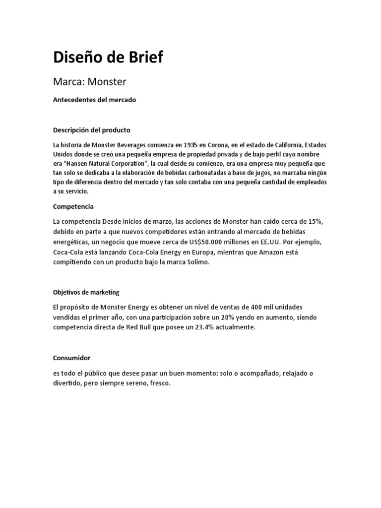Diseño de Brief - Monster | PDF