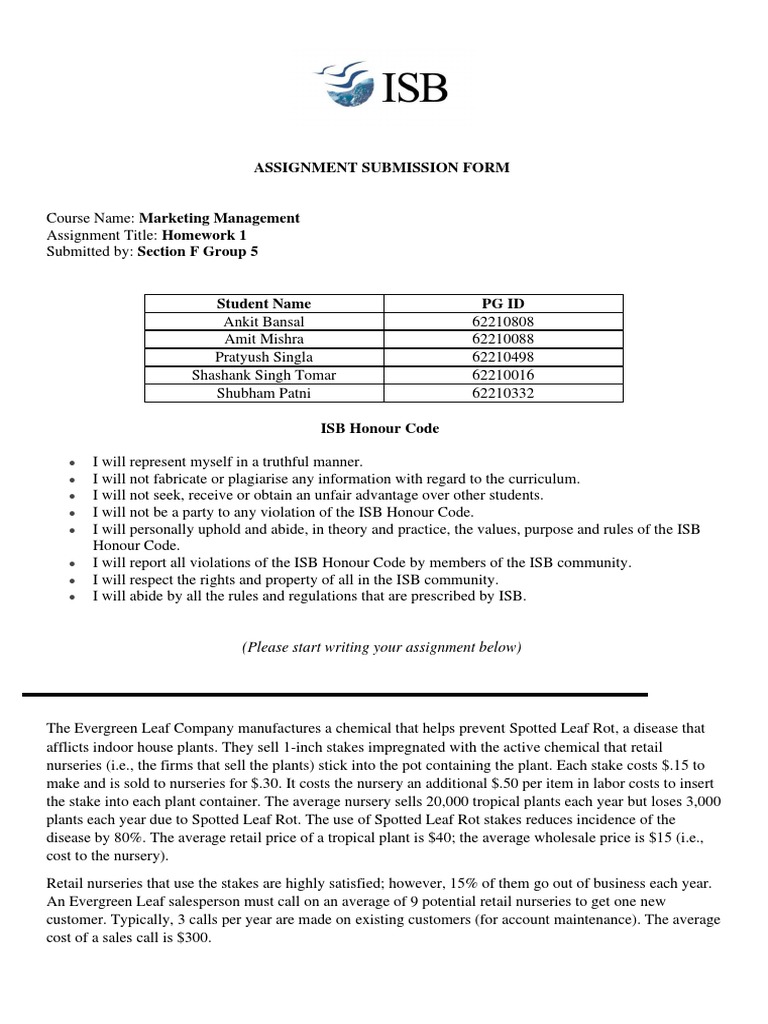 Assignment Submission Form: (Please Start Writing Your Assignment Below ...