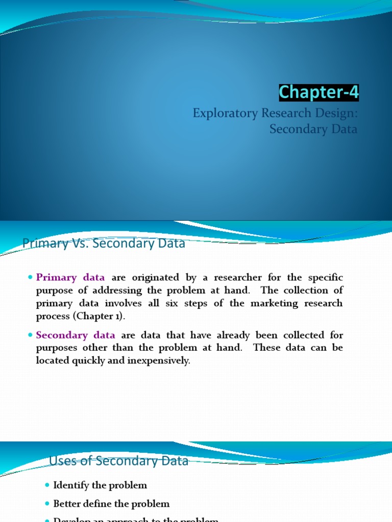 Chapters-4 Explorartory Research Design - Secondary Data | PDF | Data ...