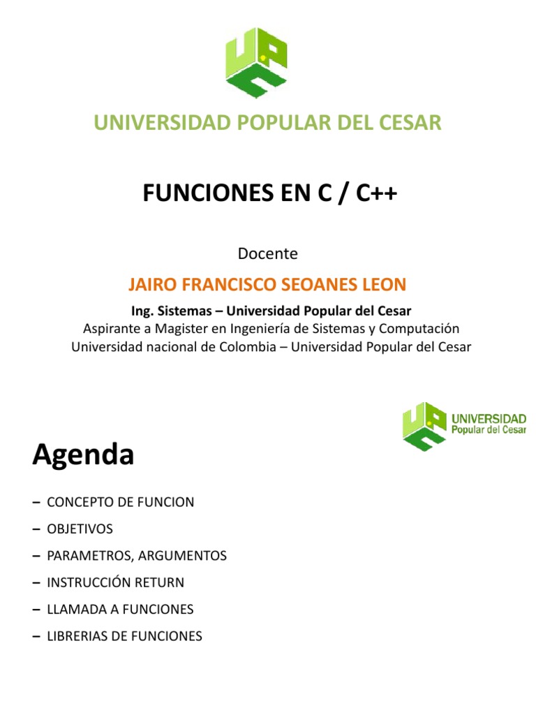 Unidad 5. Funciones Programacion en C+ | PDF | Función (Matemáticas ...