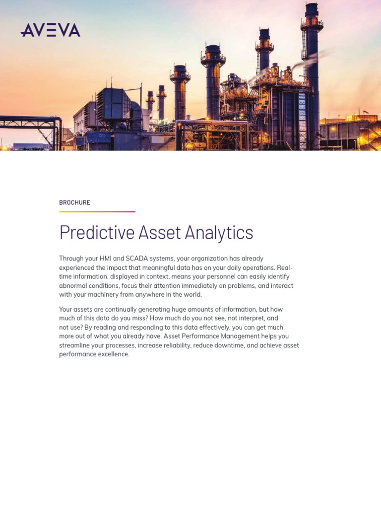 3 & 8. AVEVA Predictive Asset Analytics | PDF | Analytics | Reliability Engineering