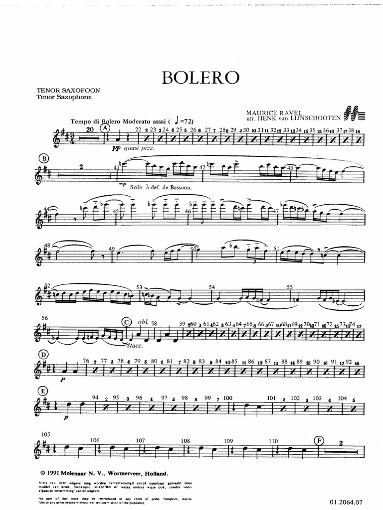 Bolero Sax Tenor | PDF