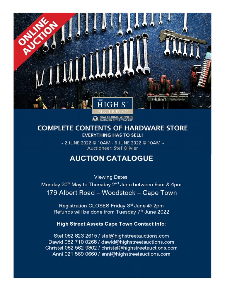 02 - 06 June 2022 Hardware & Tool Catalogue | PDF | Auction | Drill