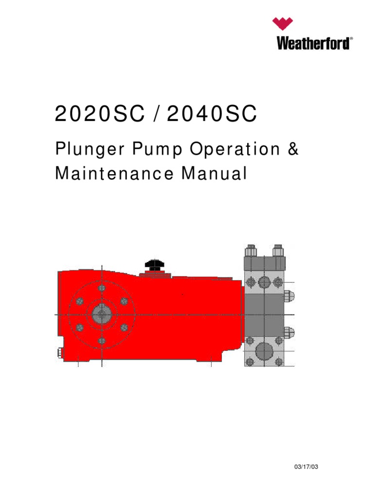 Weatherford Model 2020-2040 Operation & Service Manual | PDF | Pump | Valve