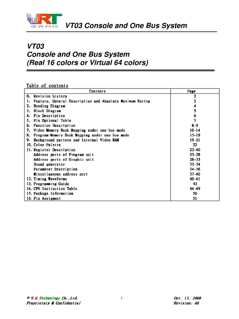 VT03 Data Sheet RevisionA6 - ENG | PDF | Dynamic Random Access Memory ...