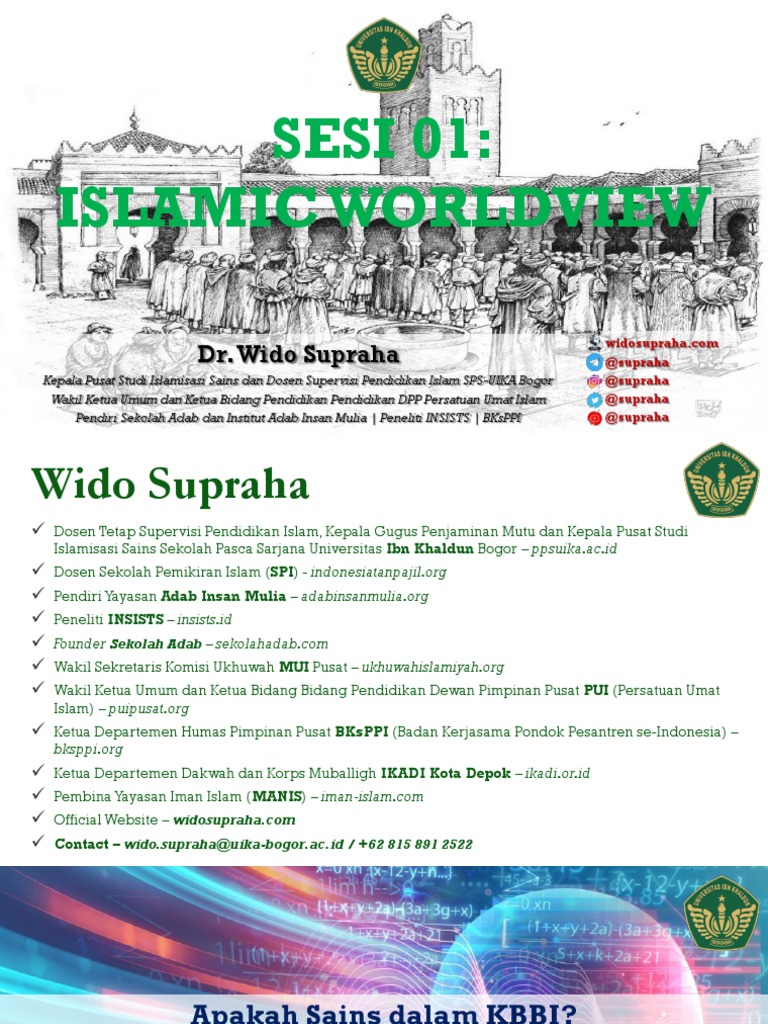 Sesi 01 - Islamic Worldview (Dr. Wido Supraha, M.Si.) | PDF