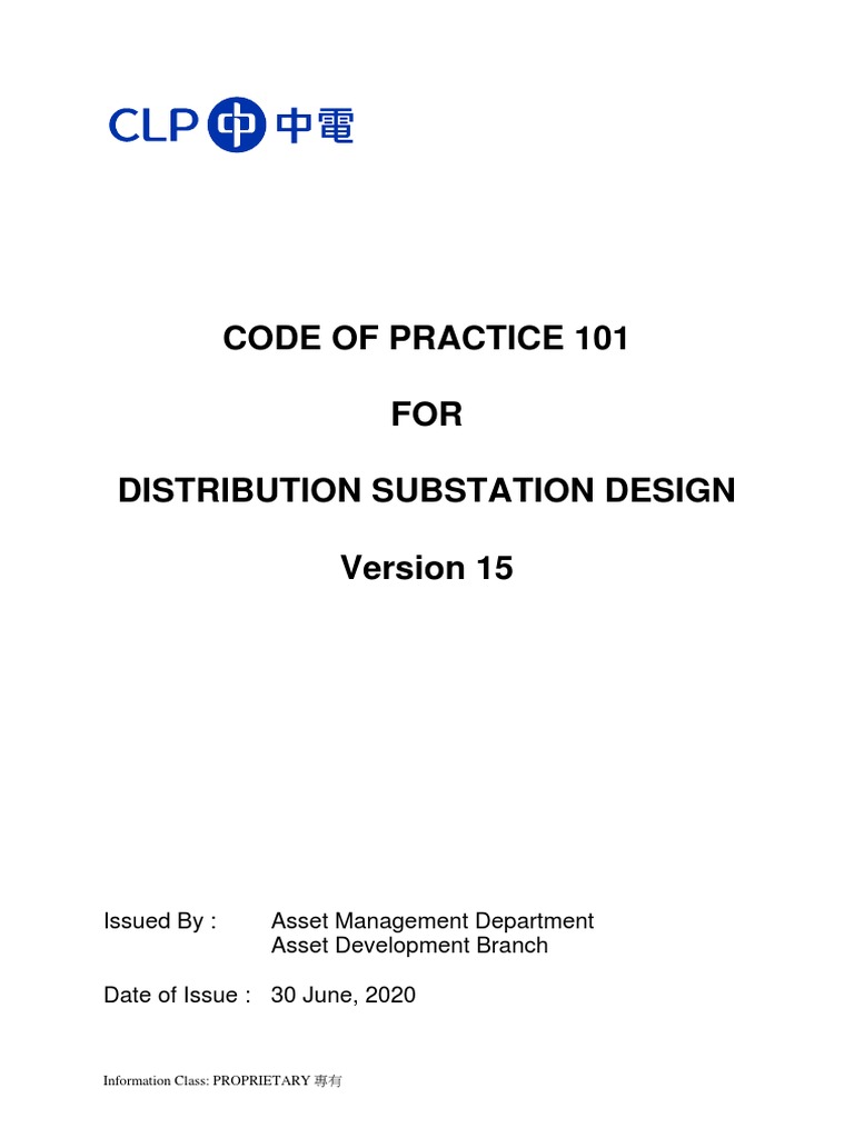 (EE) CLP-Cop101 Version 15 Black Letters | PDF | Electrical Substation ...