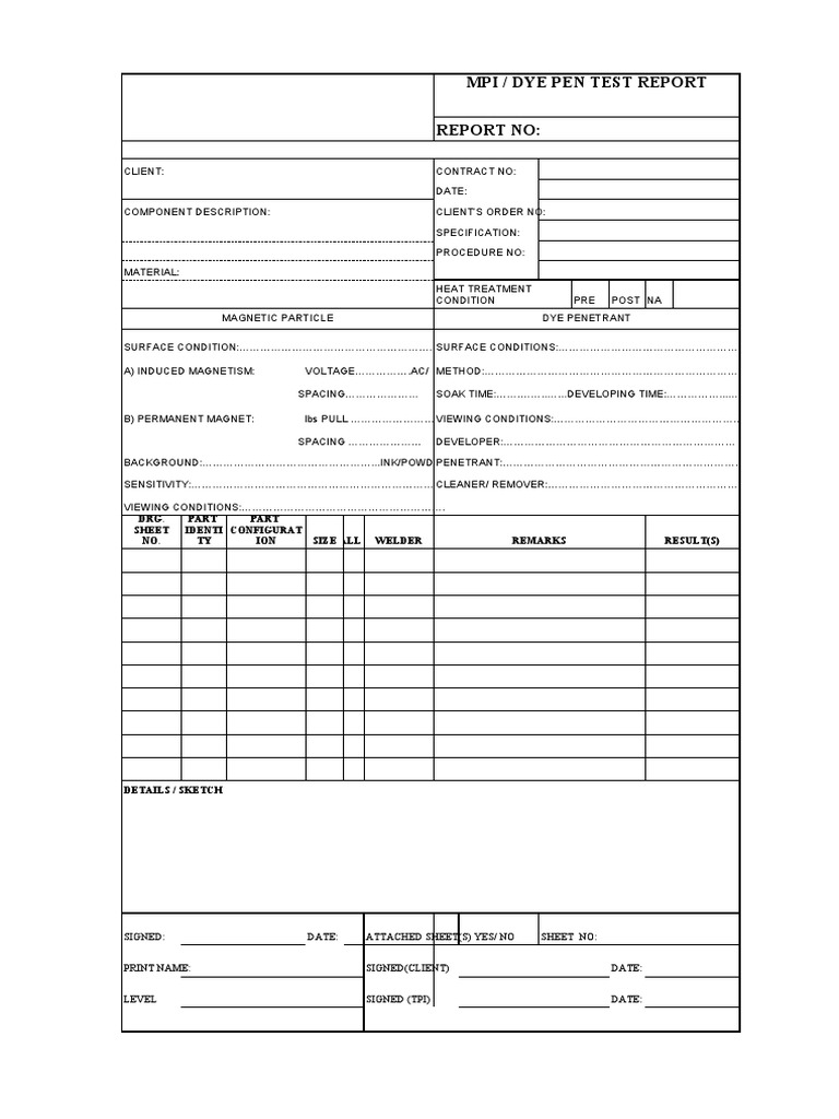 MPI Examination Report Format | PDF