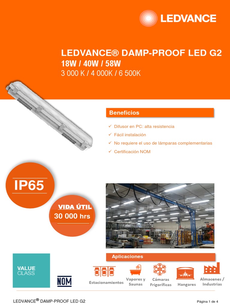 L2. Data Sheet - LEDVANCE® DAMP PROOF LED G2 LATAM TDH - Luminaria ...