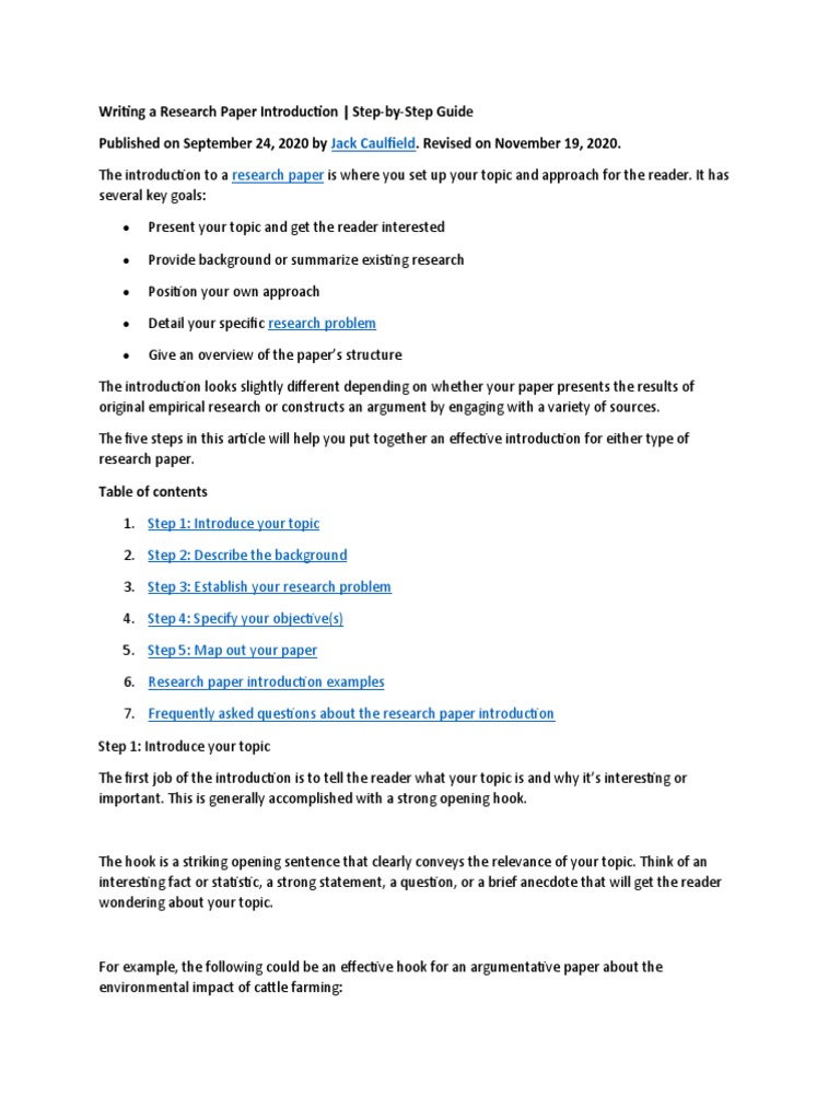 Crafting Effective Research Introductions | PDF | Hypothesis | Question