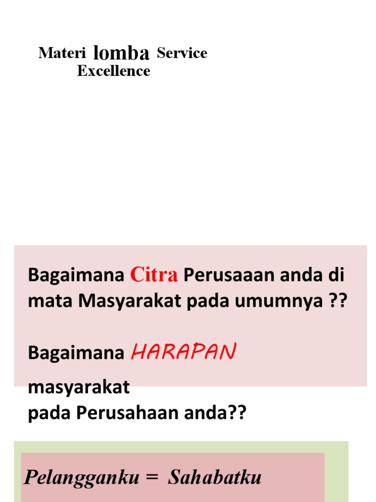 Pilar Utama Service Excellence | PDF
