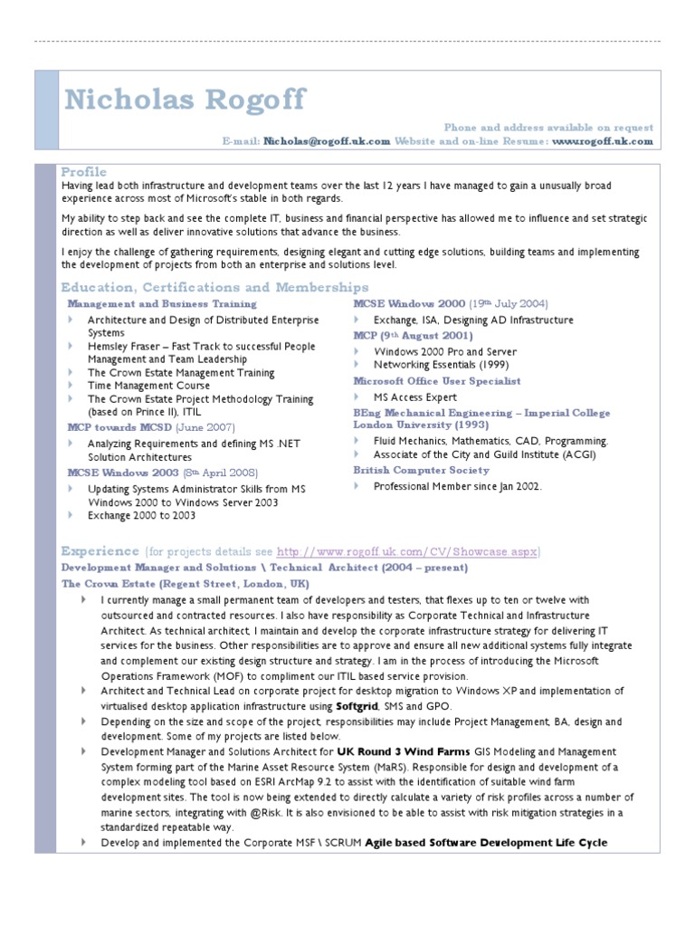 Nicholas Rogoff Full Resume 2 | PDF | Microsoft Certified Professional ...