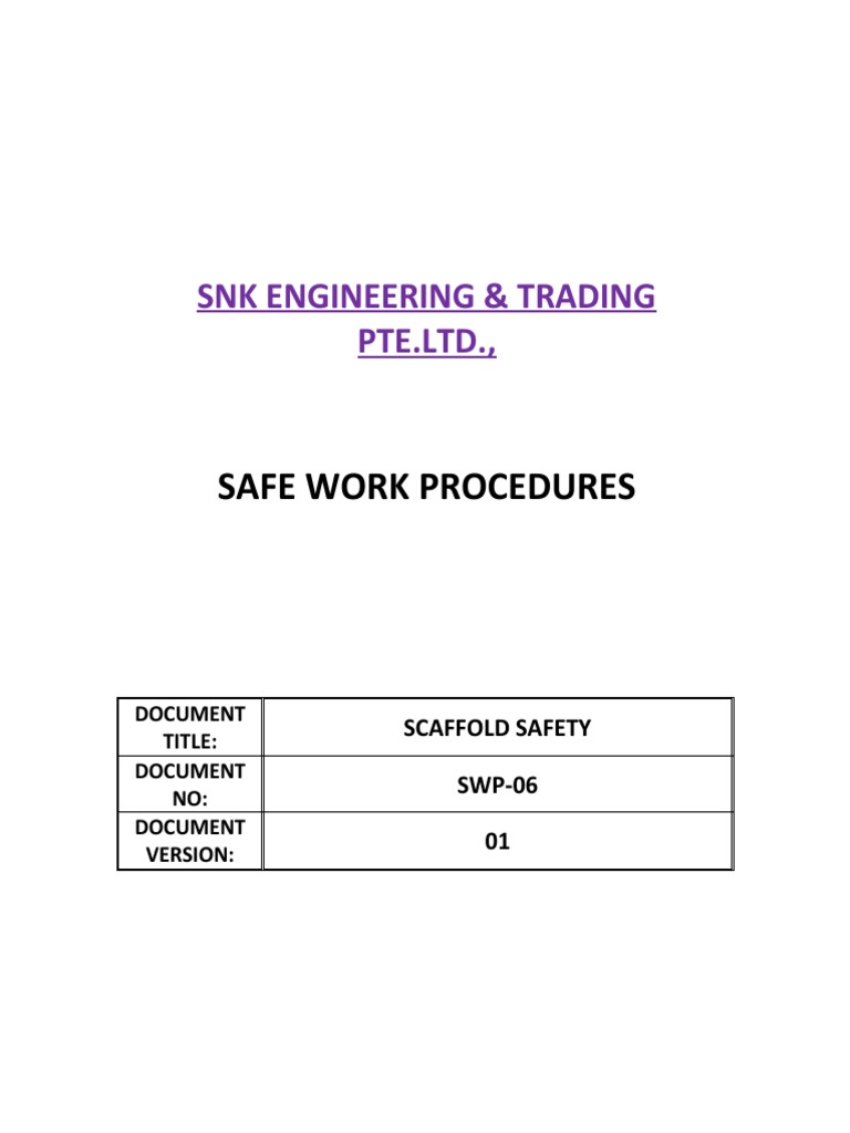 SWP-06 Scaffold | PDF | Scaffolding | Equipment