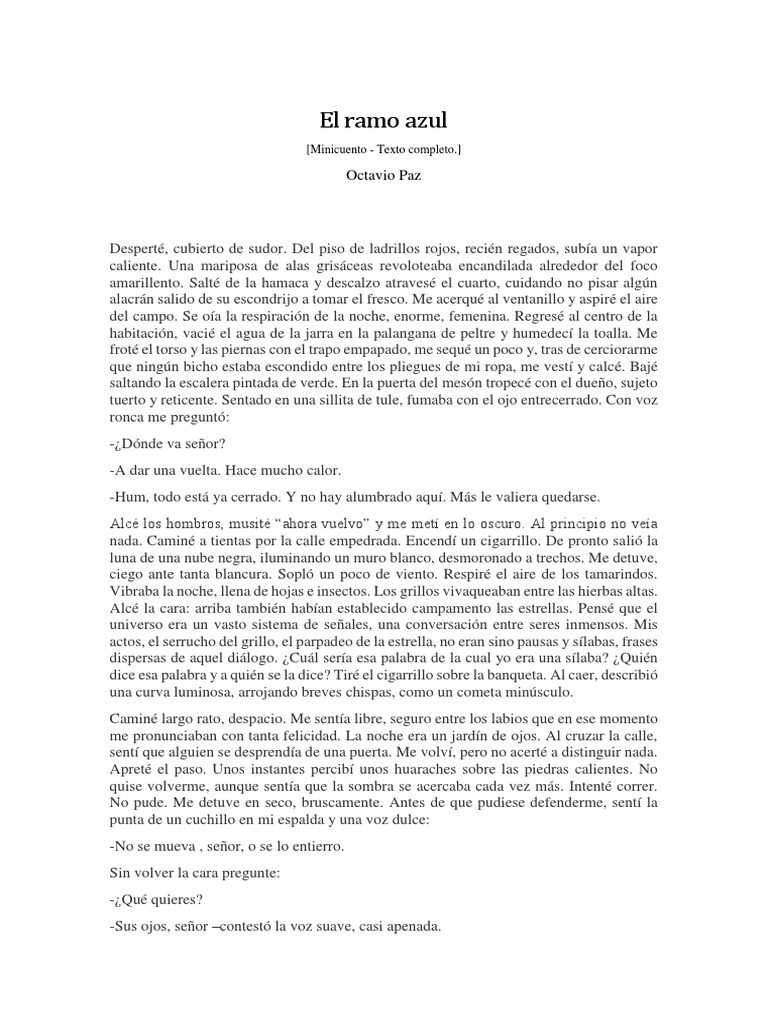 El Ramo Azul: Cuento de Octavio Paz | PDF