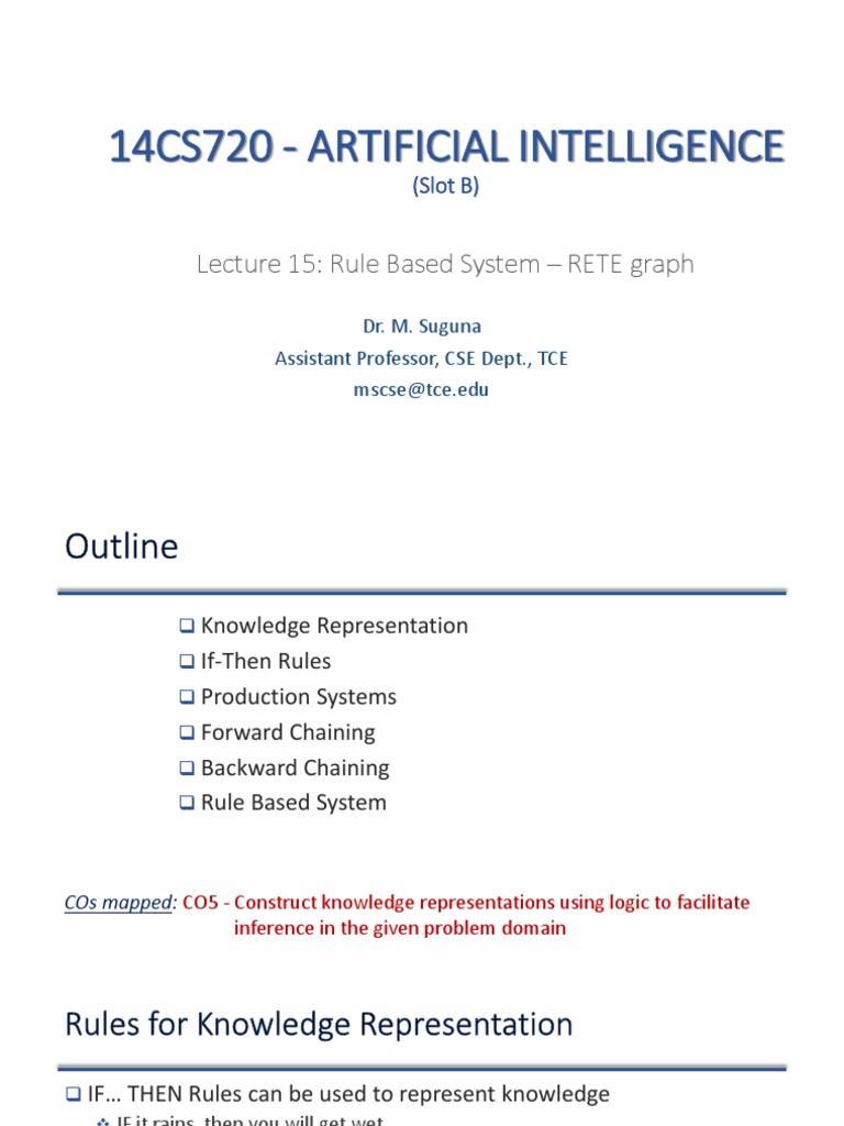 Rule Based System Rete Algorithm Pdf Cognitive Science Computer Science