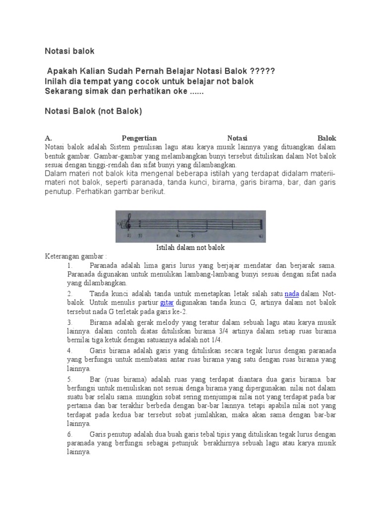 Panduan Lengkap Notasi Balok | PDF | Seni